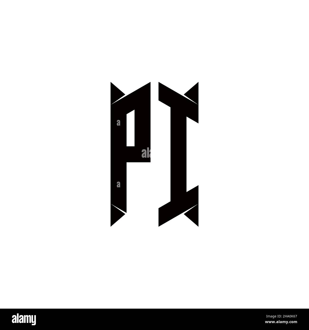 PI Logo Monogramm mit Schild Form Designs Vorlage Vektor-Symbol modern ...