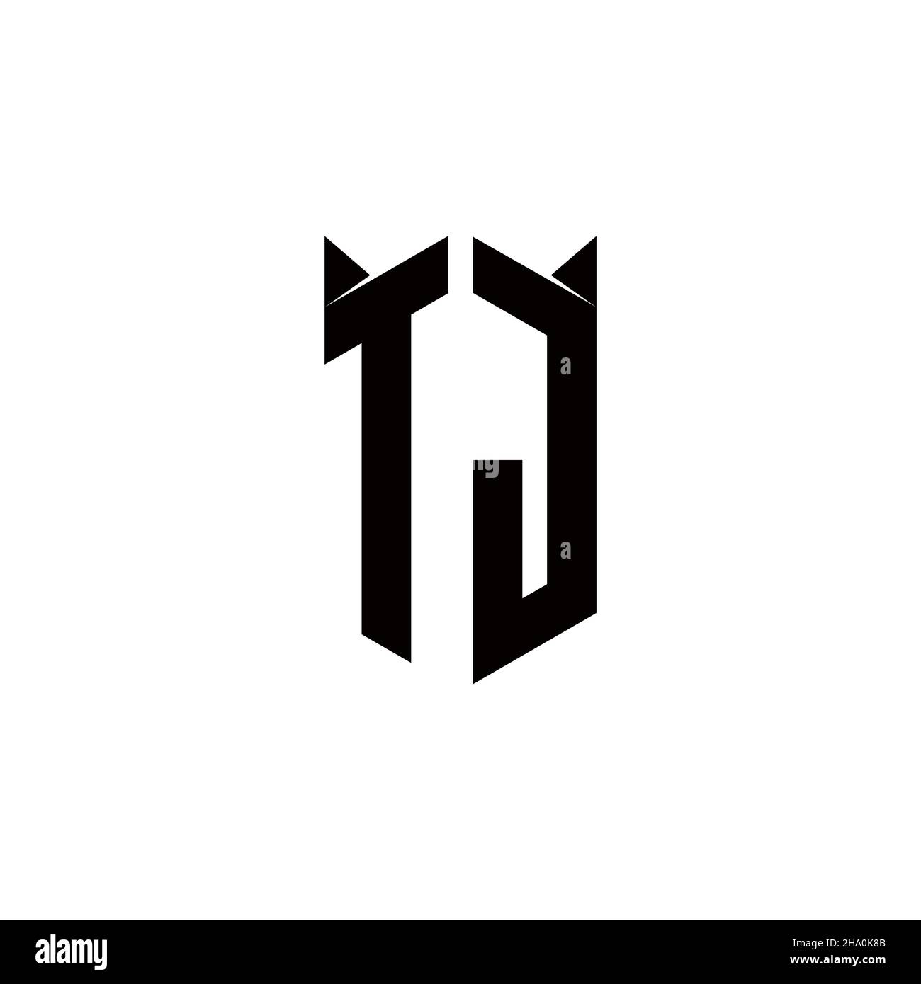 TJ Logo Monogramm mit Schild Form Designs Vorlage Vektor-Symbol modern ...