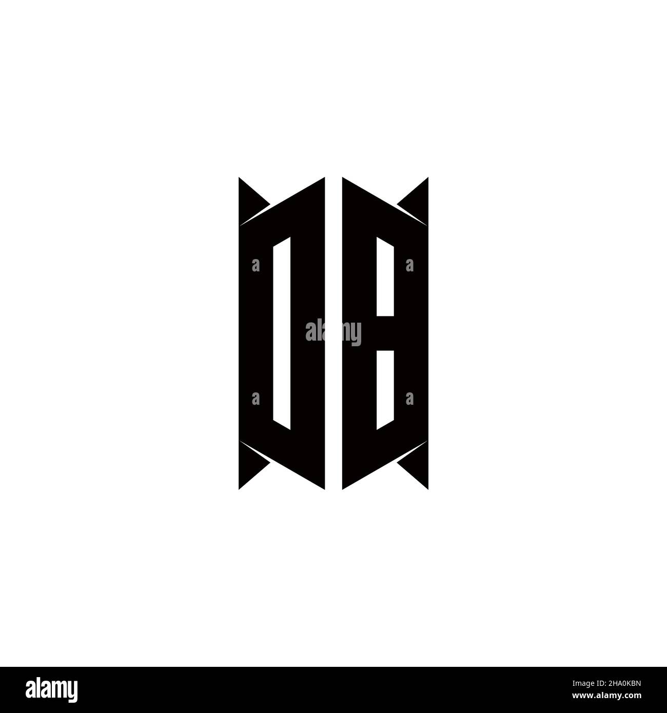 DB Logo Monogramm mit Schild Form Designs Vorlage Vektor-Symbol modern ...