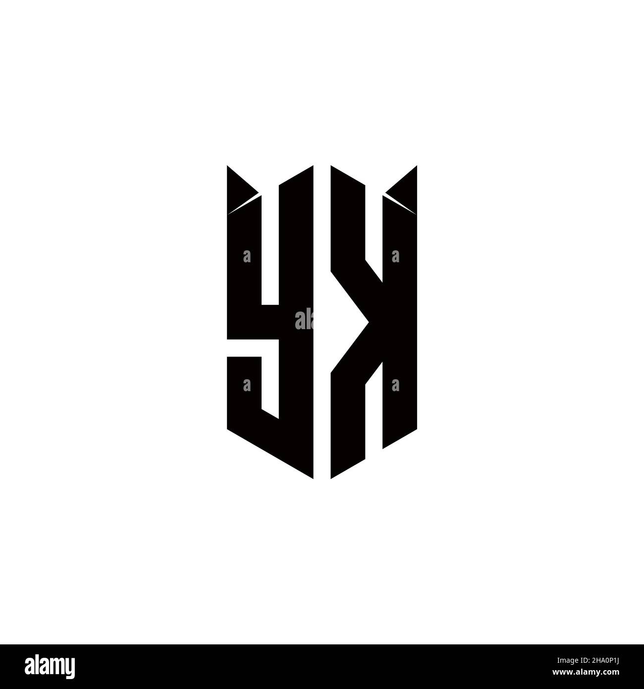 YK Logo Monogramm mit Schild Form Designs Vorlage Vektor-Symbol modern ...
