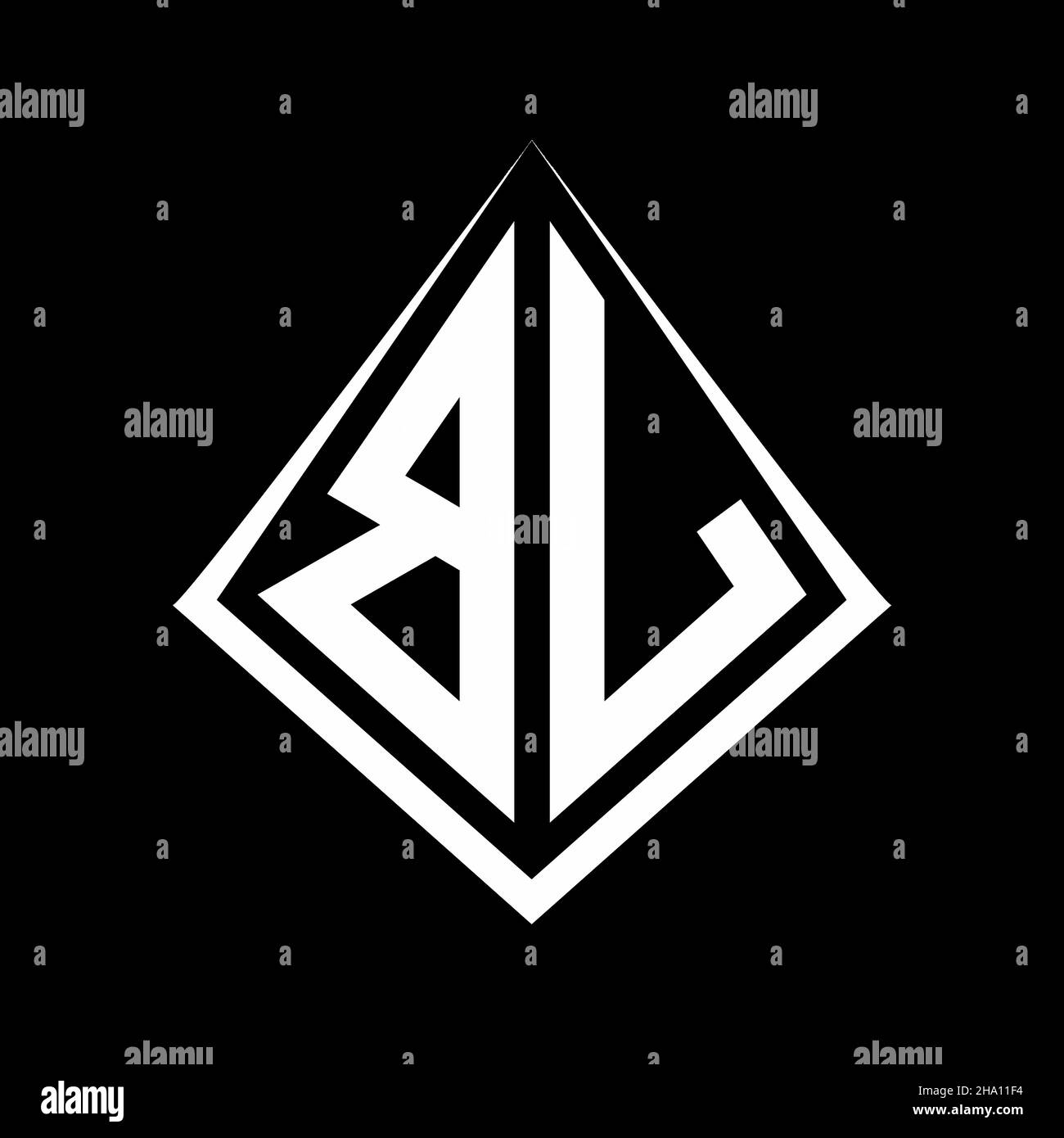 BL Logo Buchstaben Monogramm mit prisma Form Design Vorlage Vektor ...