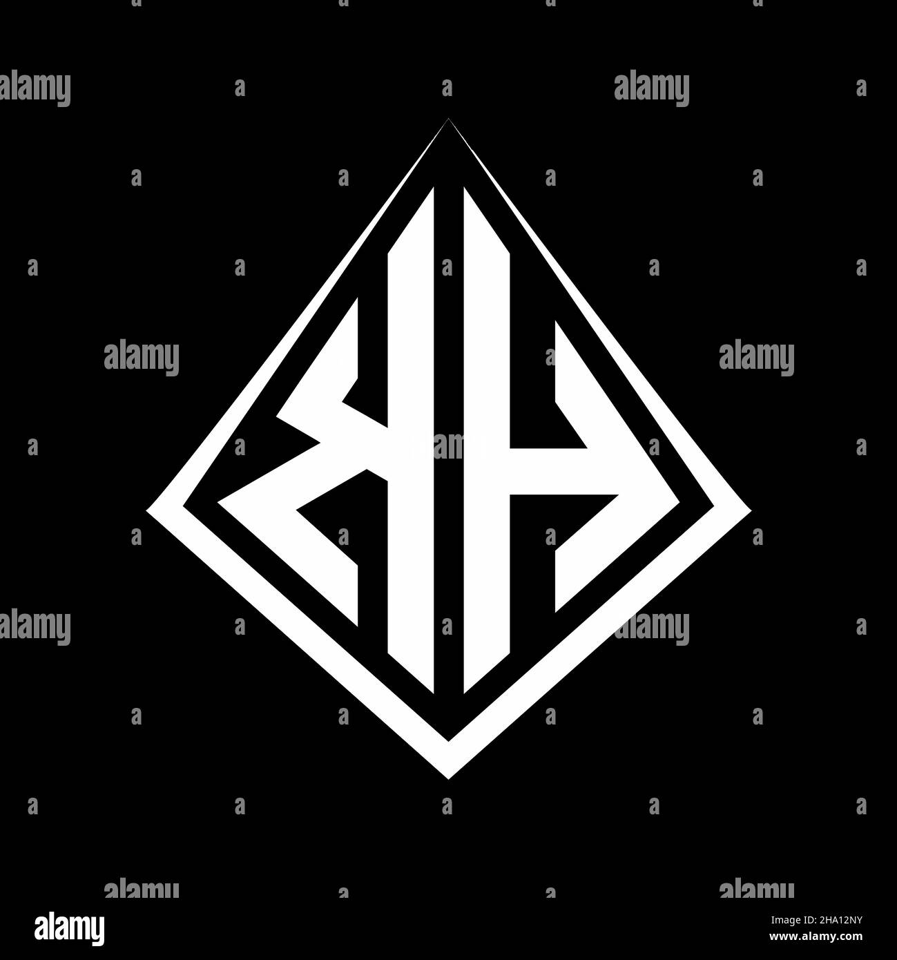 KH Logo Buchstaben Monogramm mit prisma Form Design Vorlage Vektor ...