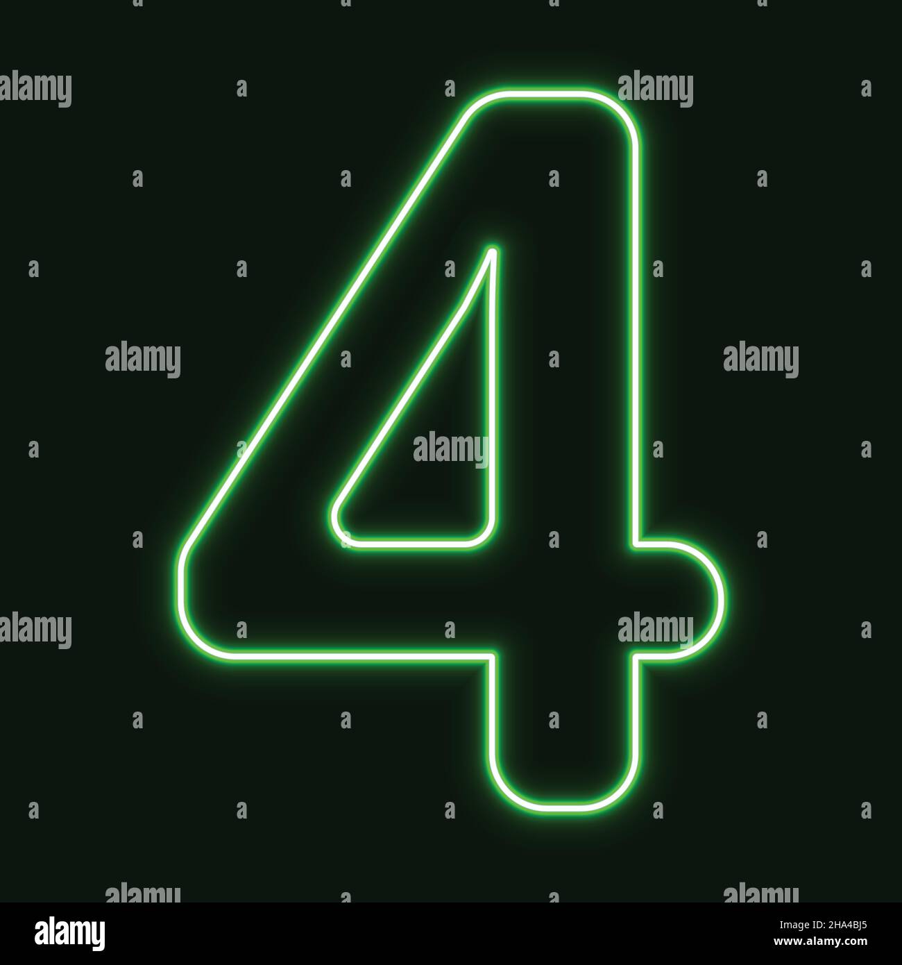 Neon Nummer vier Symbol Neon Zeichen Vektor. vektor-Illustration Stock ...