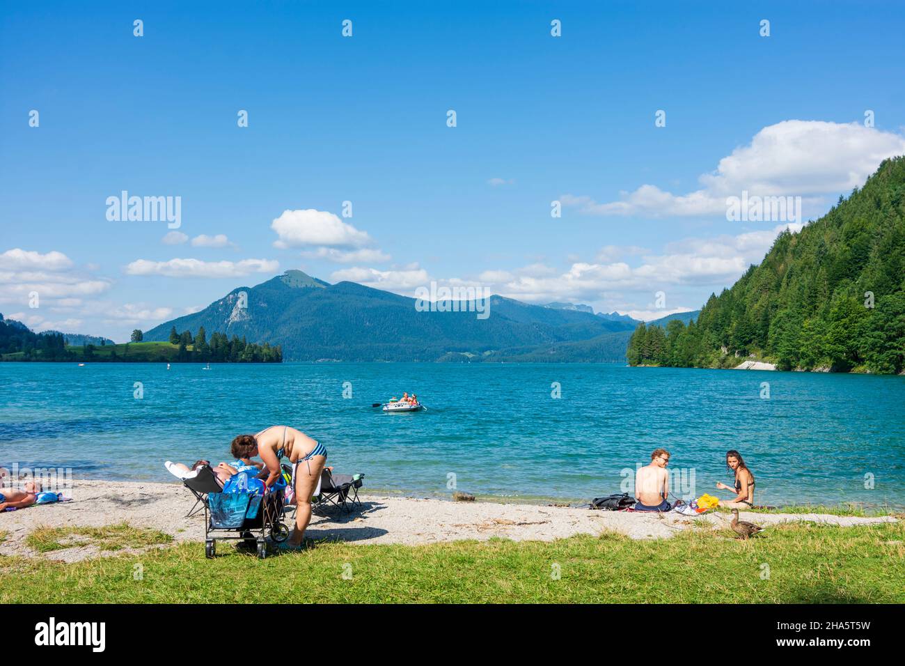 walchensee (walchensee), Strand, Sonnenbaden in oberbayern, bayern ...