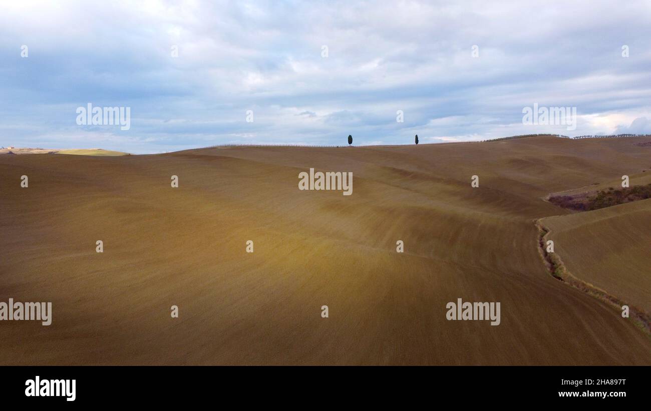 Bunte Toskana - der typische Blick über die ländlichen Felder der Wüste ...