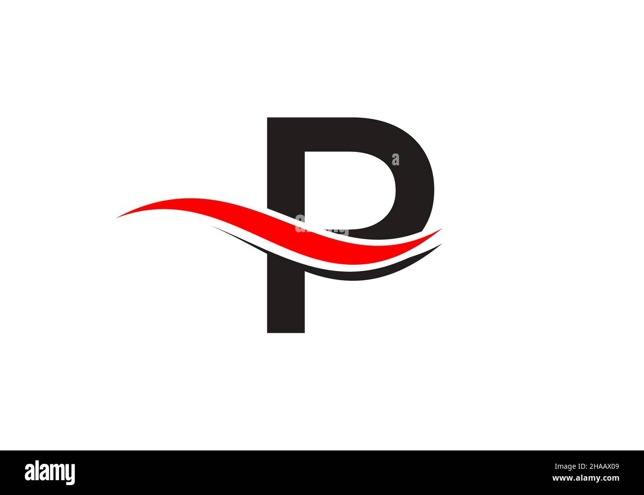 Swoosh Logo mit P-Schriftzug. P Logo-Design Stock-Vektorgrafik - Alamy