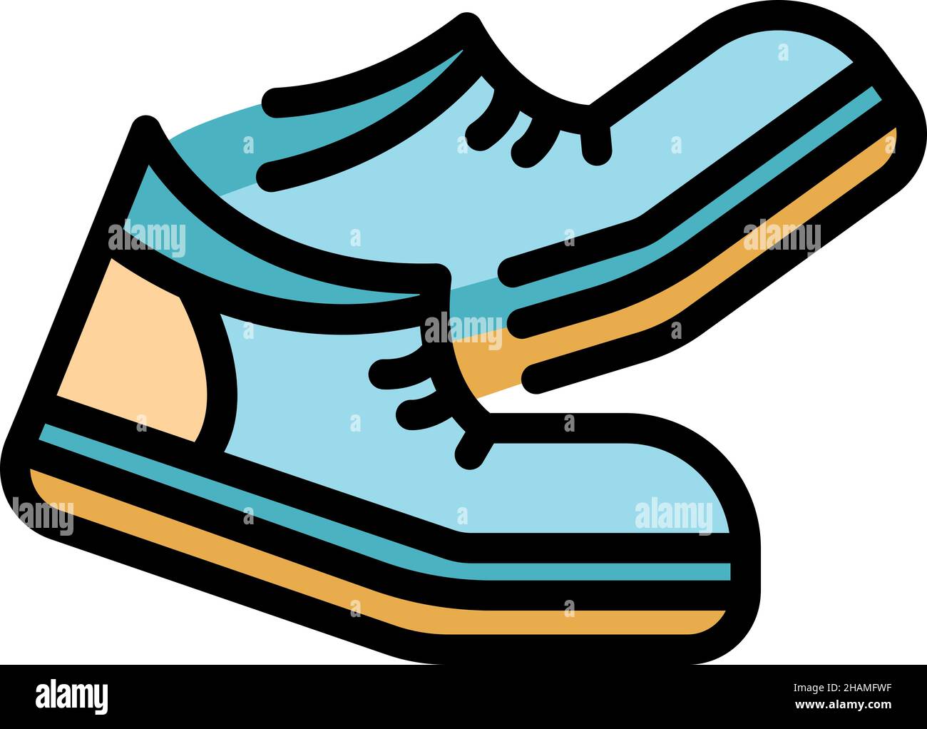 Symbol „Wanderschuhe“. Umriss Wanderschuhe Vektor Symbol Farbe flach ...