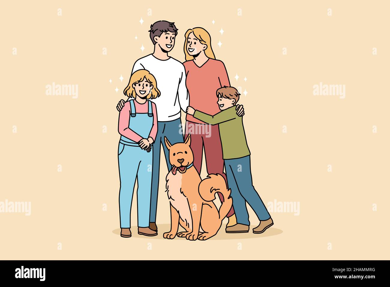 Familie vater mutter sohn tochter geschwister Stock-Vektorgrafiken kaufen - Alamy