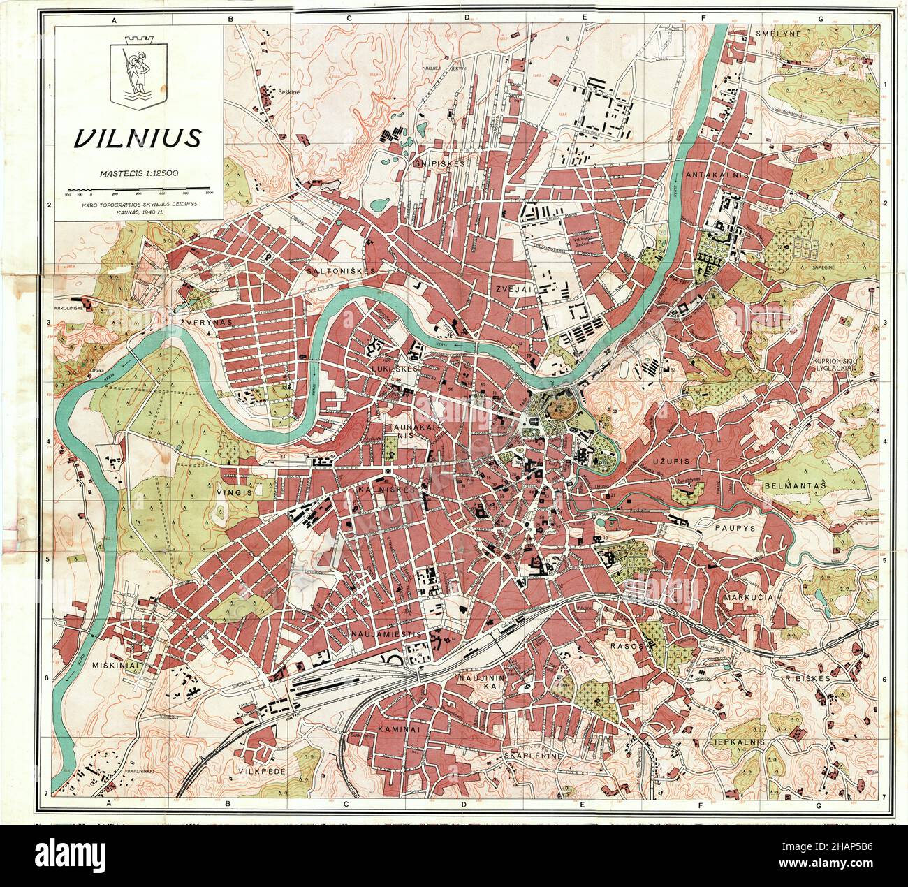 Wilno Karte, Vilnius Karte, Wilna Karte, Old Wilno Karte, Retro Vilnius ...