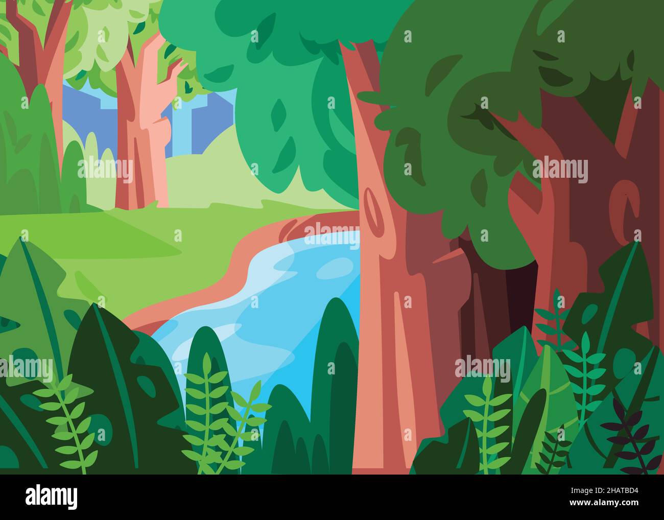 Baumstamm see hintergrund Stock-Vektorgrafiken kaufen - Alamy