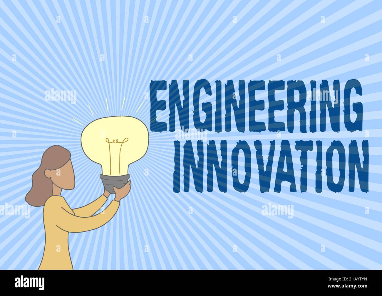 Schild mit der Anzeige „Engineering Innovation“. Business Overview ...