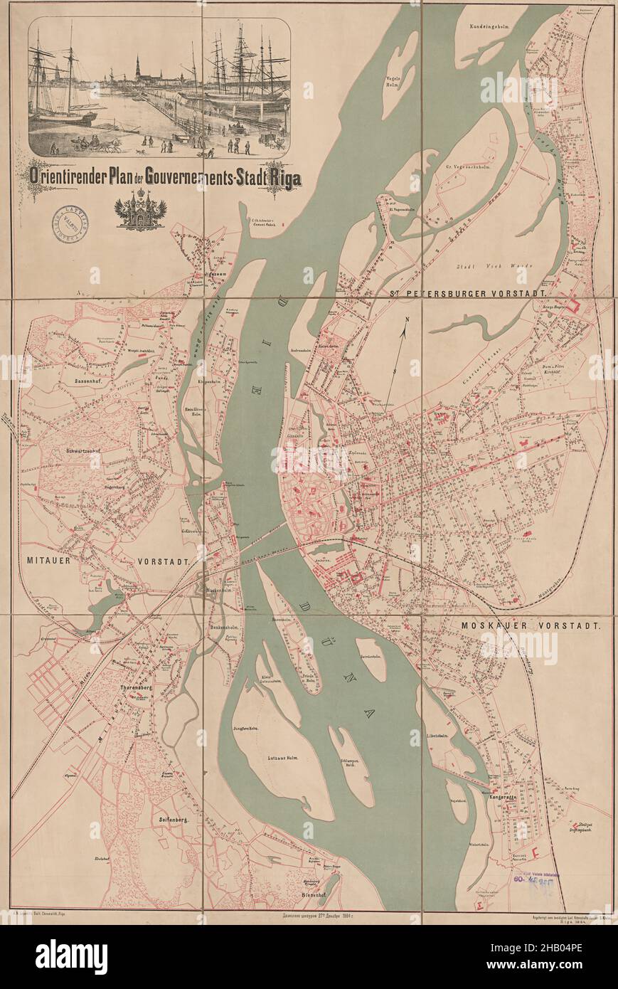 Karte Von Riga, Karte Von Riga, Altstadt Von Riga, Retro-Karte Von Riga ...