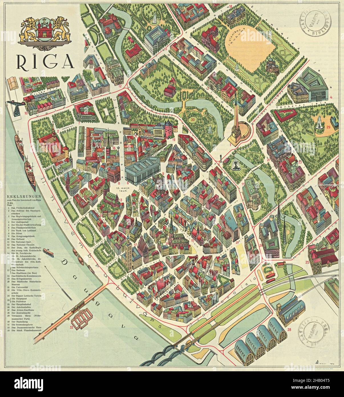 Karte Von Riga, Karte Von Riga, Altstadt Von Riga, Retro-Karte Von Riga ...