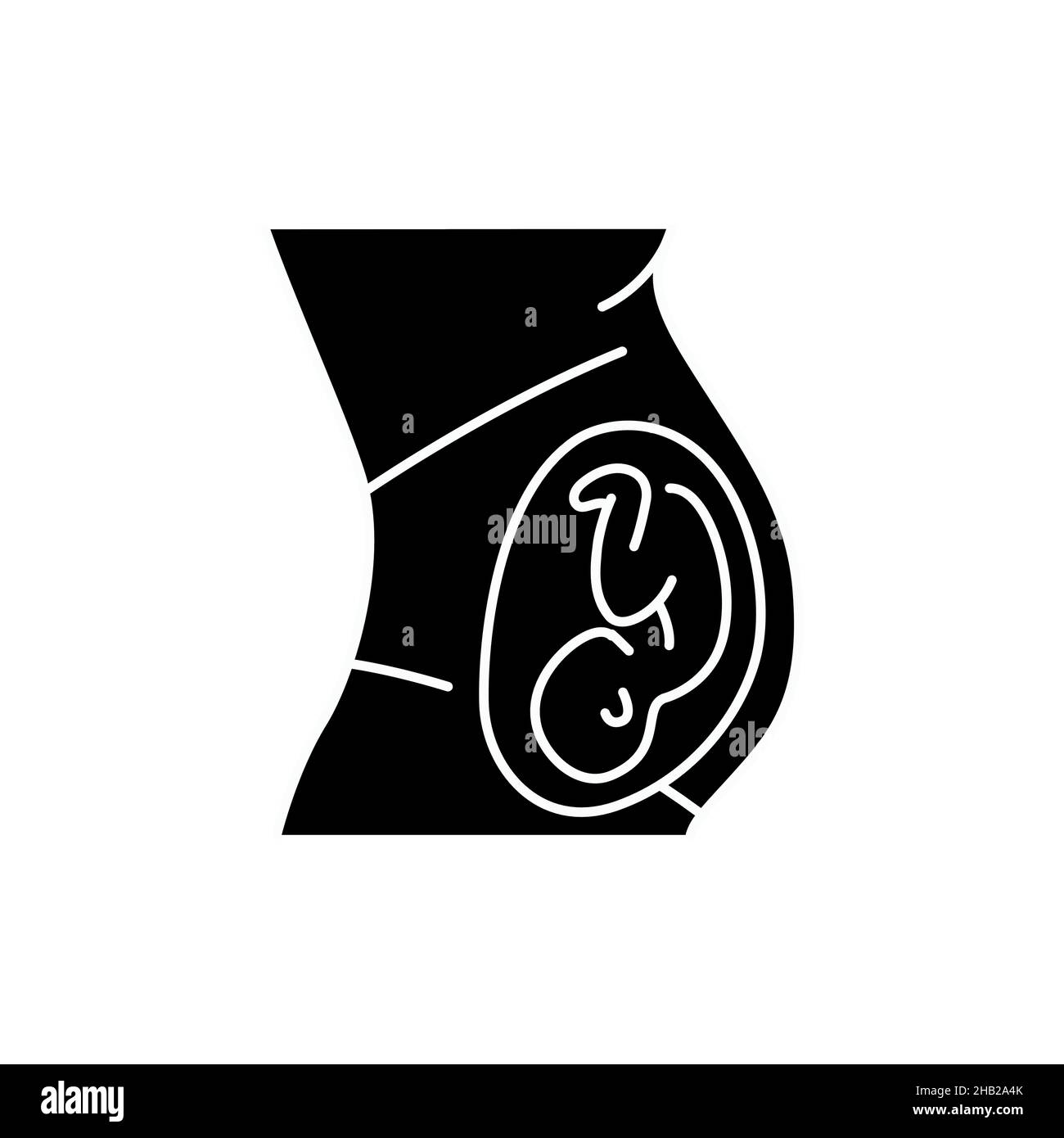 Symbol für die farbige Linie der Schwangeren. Entwicklung des Embryos ...