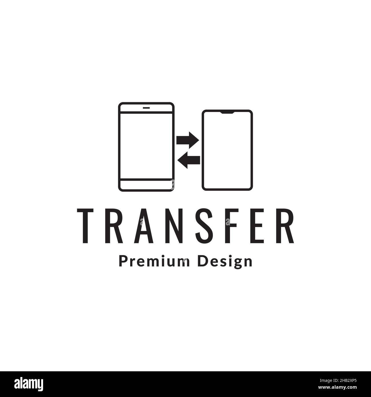 Linie Smartphone Transfer Daten Logo Design Vektor Grafik Symbol Symbol ...
