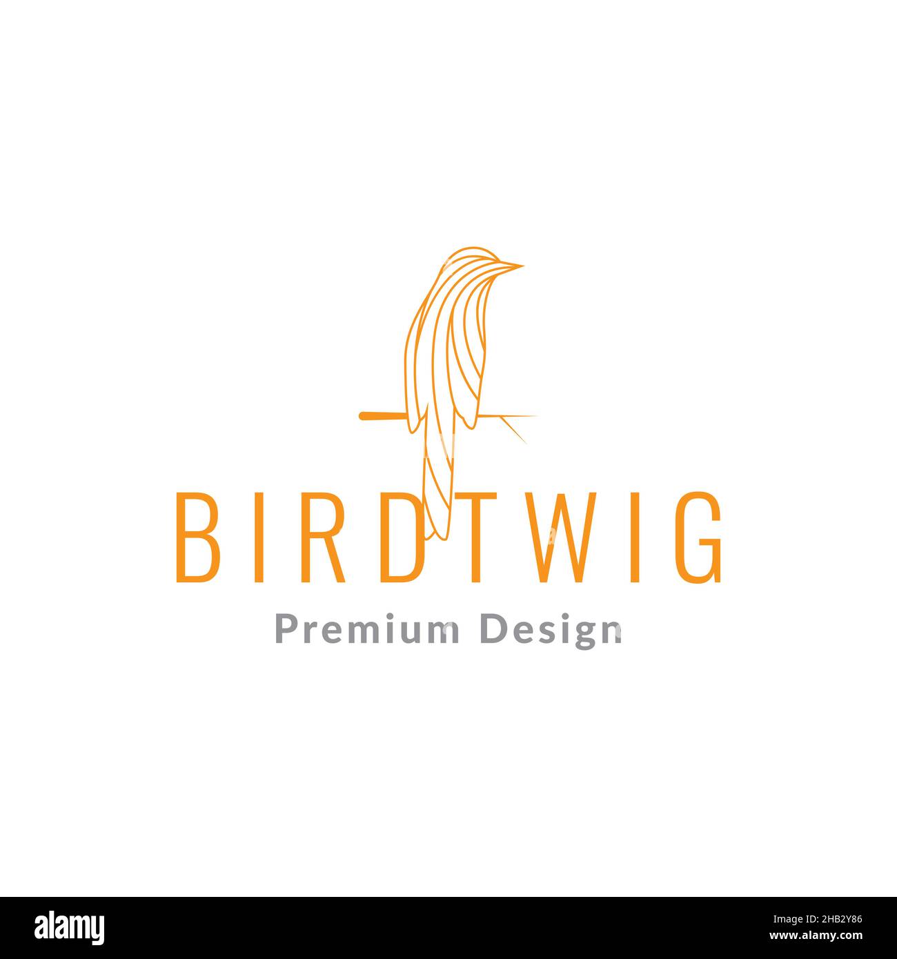 Linie Polygon Vogel mit Zweig Logo Design Vektor Grafik Symbol Symbol ...
