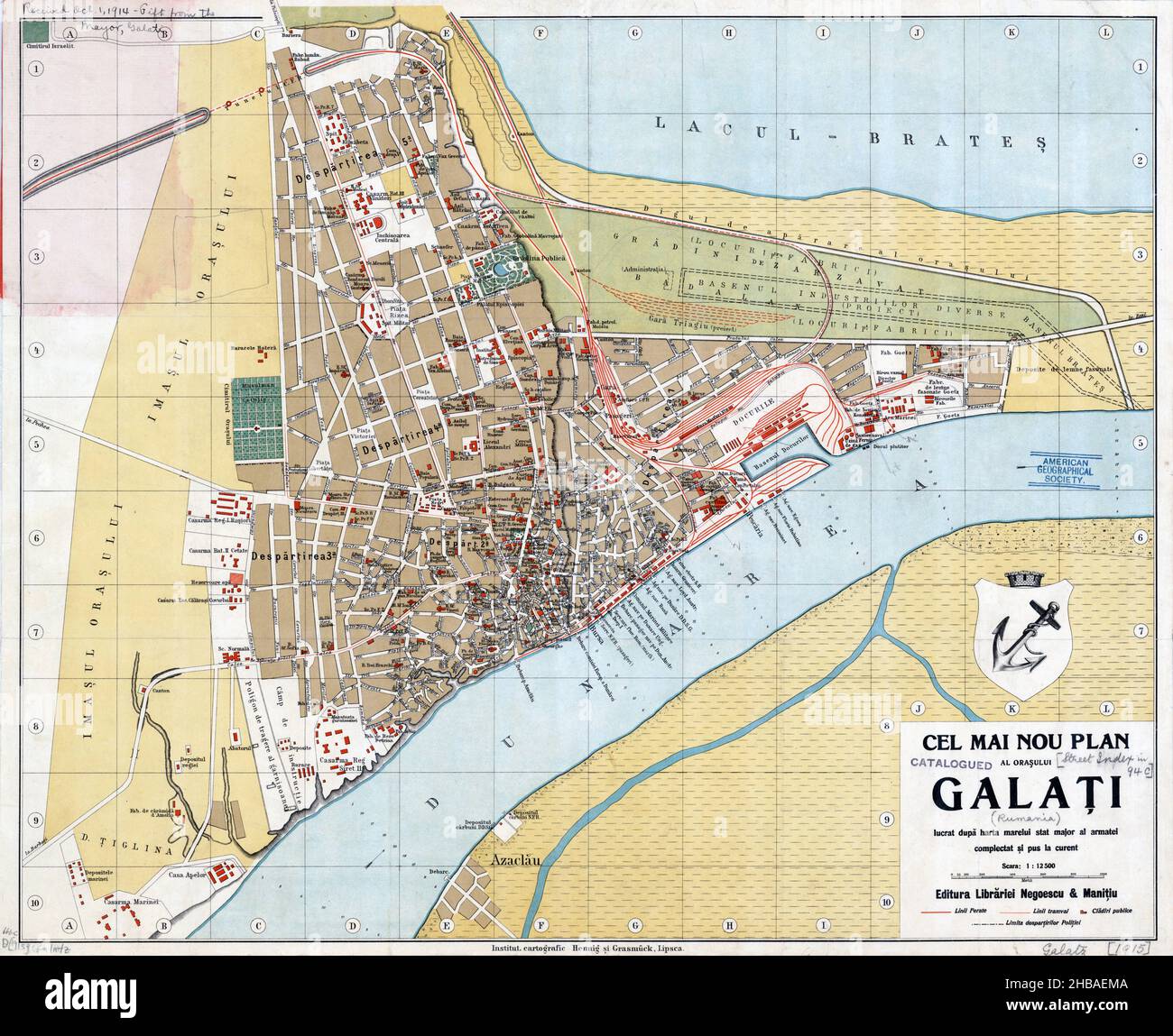 Galați Plan, Galați Karte, Plan von Galați, Alt Galați Plan, Retro ...