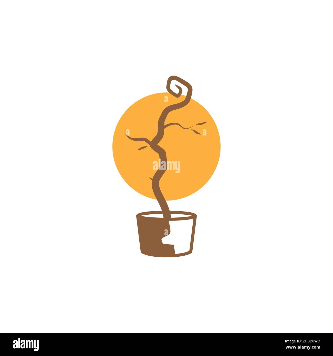 Trockene Pflanze mit Topf Logo Design Vektor Grafik Symbol Symbol ...