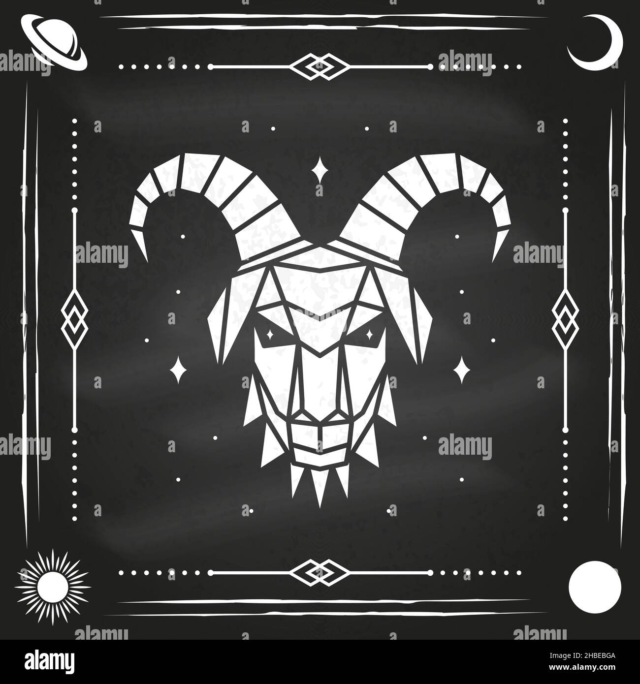 Sternzeichen Astrologie Horoskop Zeichen steinbock Design. Vektorgrafik ...