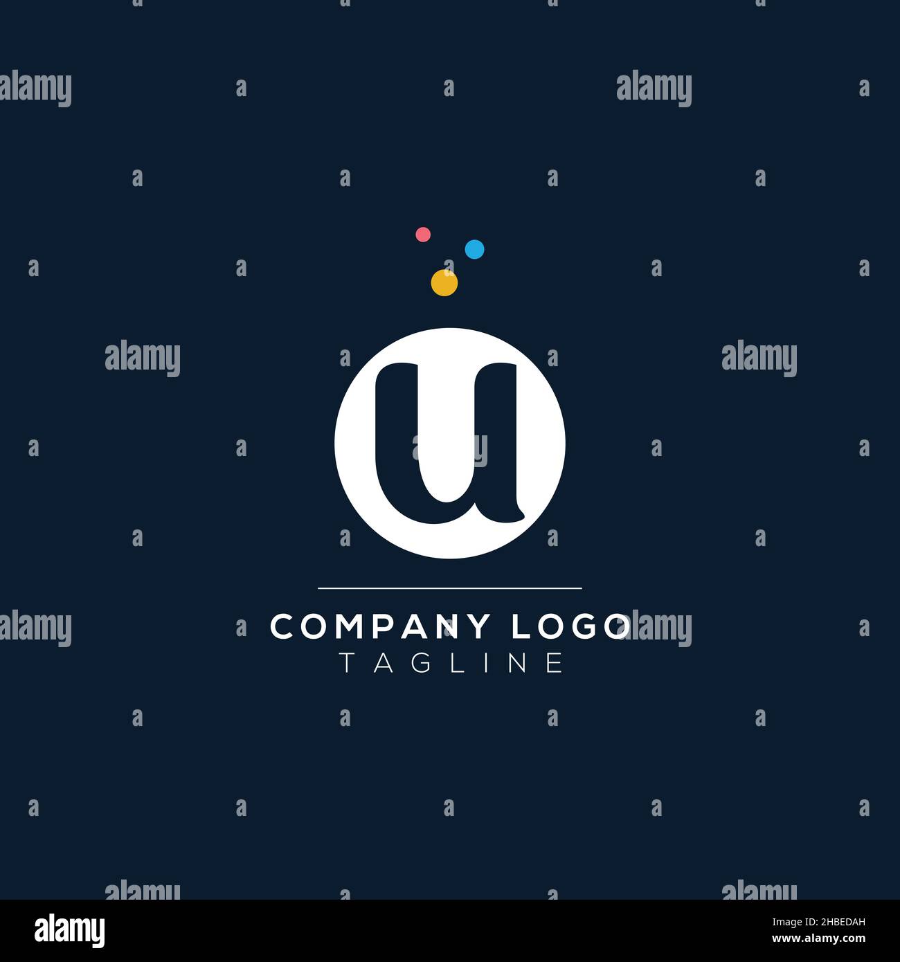 Punkte Buchstabe U Logo. U-Letter Design-Vektor mit Punkten. Vektor ...