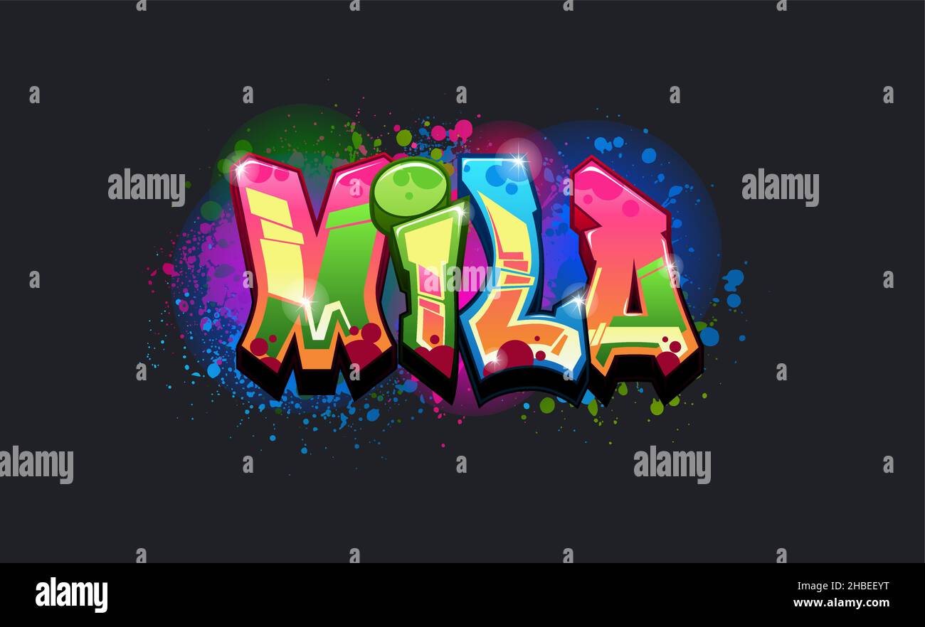 Mila name design Stock-Vektorgrafiken kaufen - Alamy