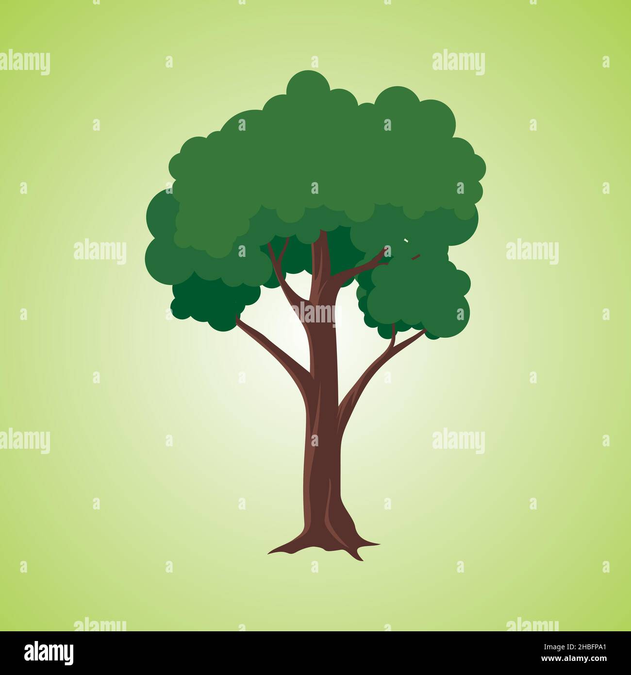 Baum Vektor-Illustration mit flachen Cartoon-Stil Stock-Vektorgrafik ...