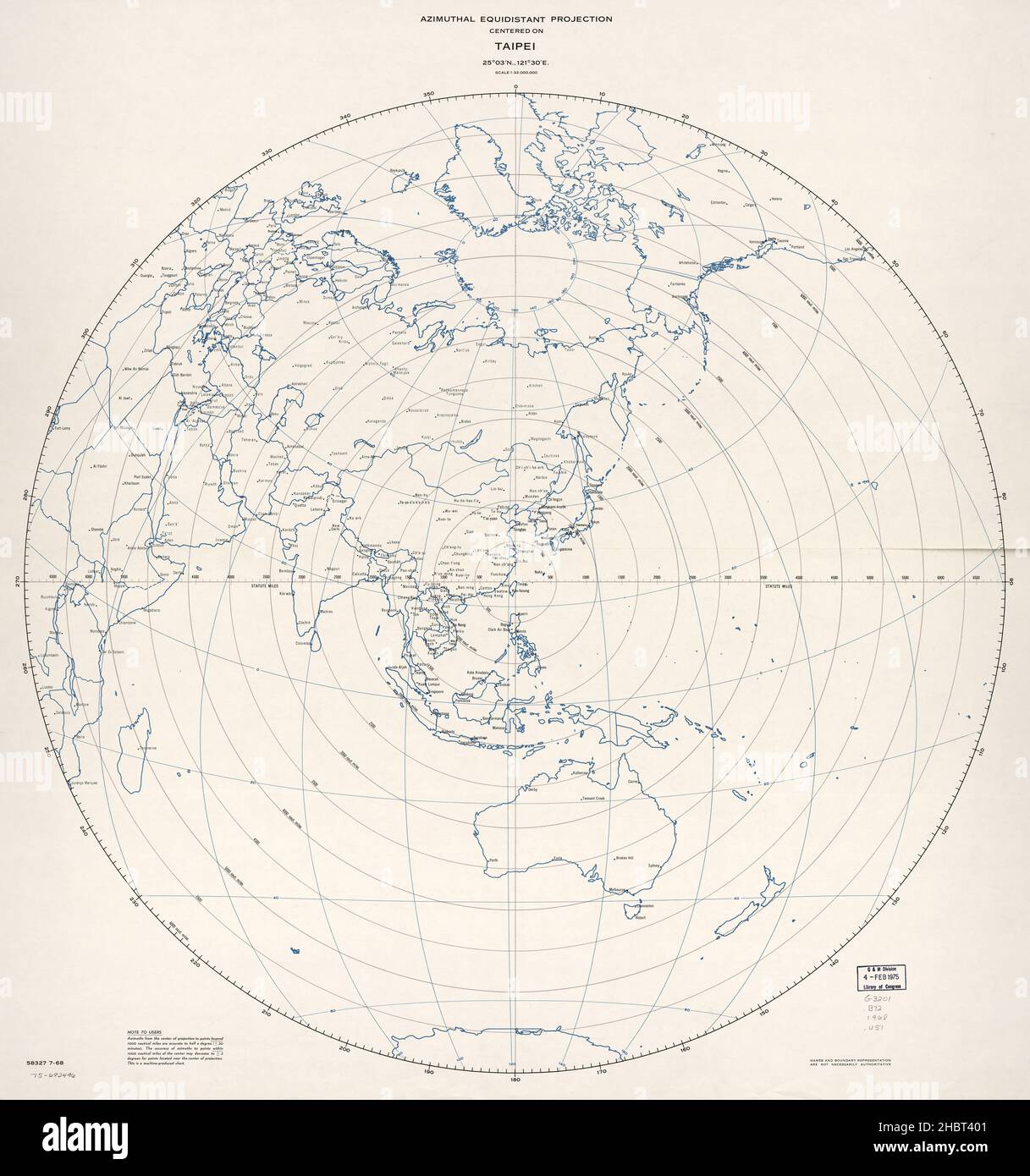 Mapa de proyección equidistante azimutal -Fotos und -Bildmaterial in ...