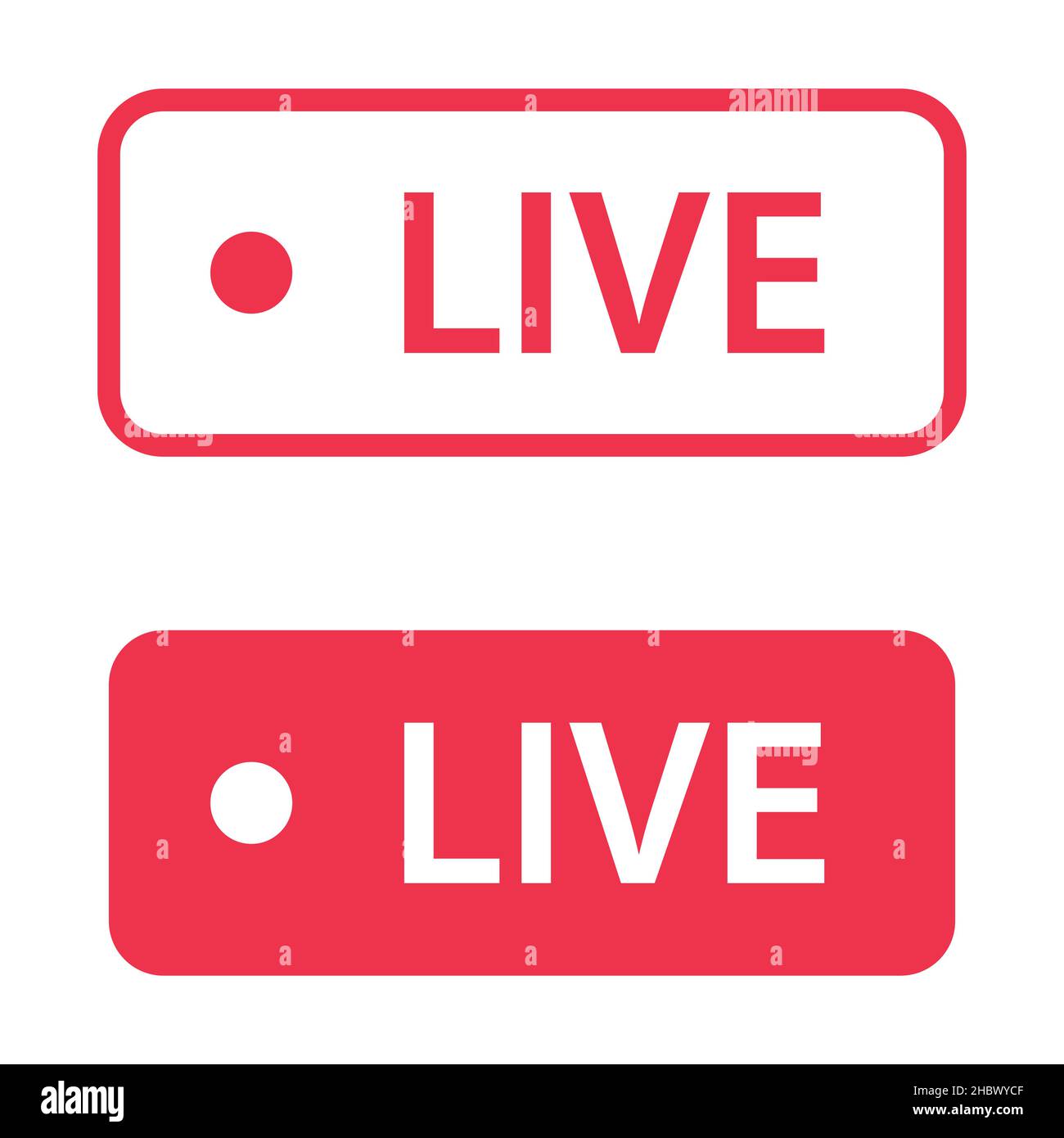 Rote Live-Buttons Symbolvektor für Grafikdesign, Logo, Website, Social ...
