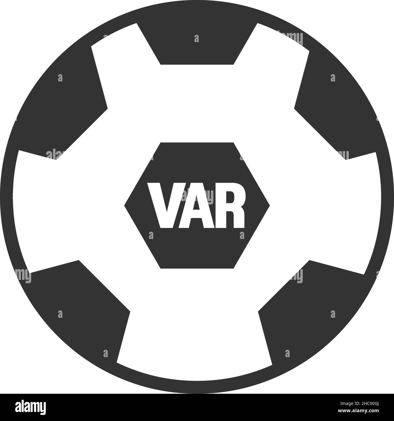 VAR, Video Assistant Schiedsrichter-Symbol / VAR-Logo für Fußball oder ...