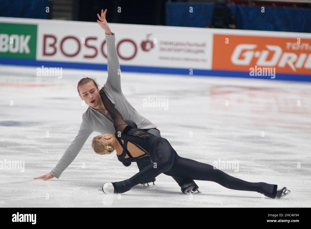 Ekaterina Mironova, Evgenii Ustenko aus Russland tritt beim Eistanz - Freier Tanz am zweiten Tag ...