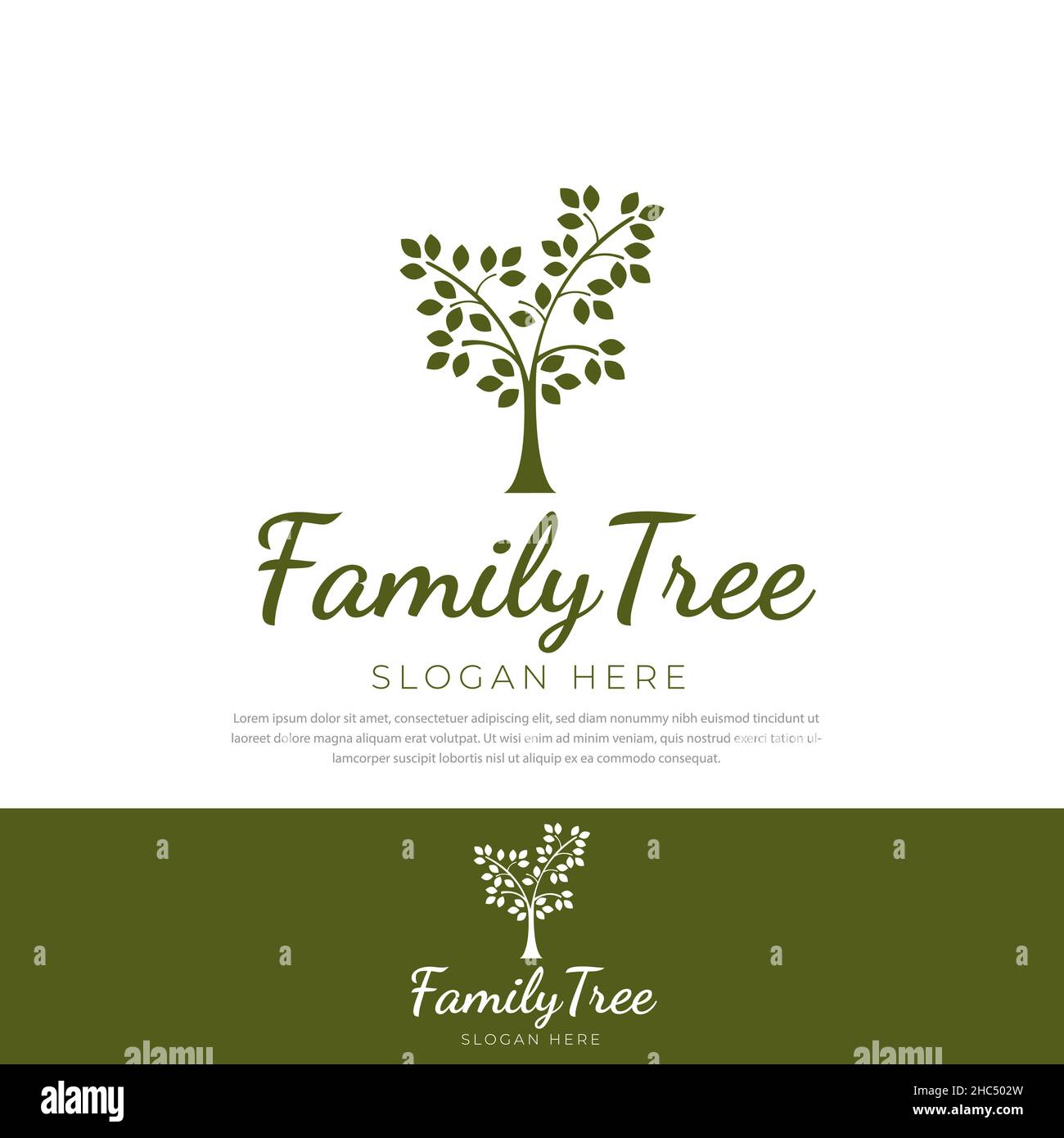 Stammbaum Logo Vorlage, Baum Illustration, Symbol, Symbol, grünes Blatt ...