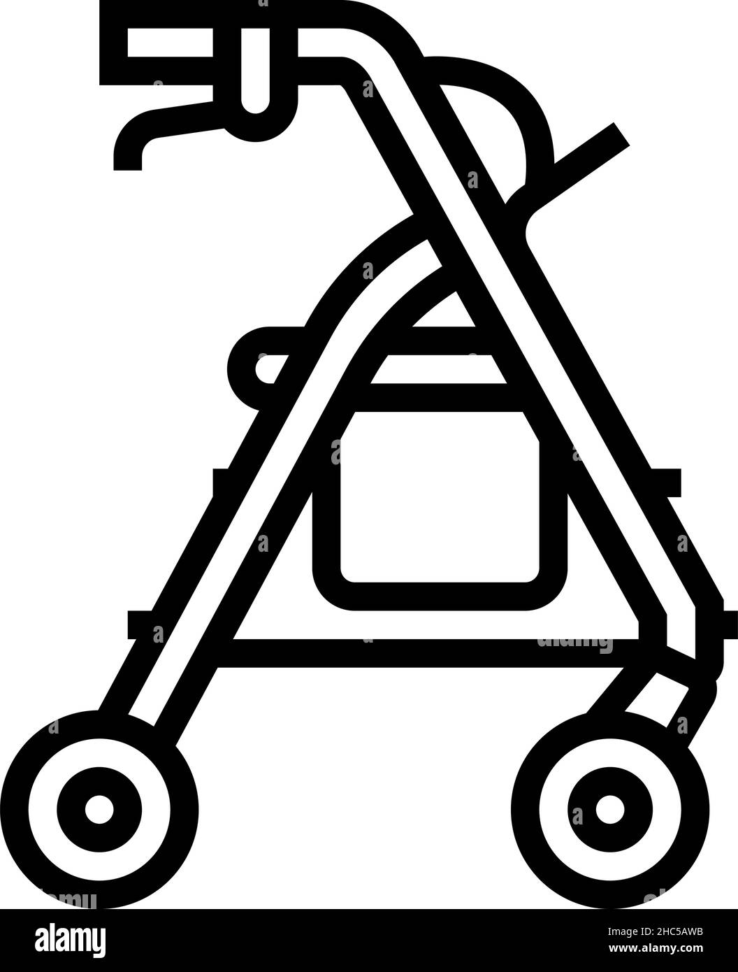 Rollator Walker Linie für Erwachsene Symbol Vektorgrafik Stock ...