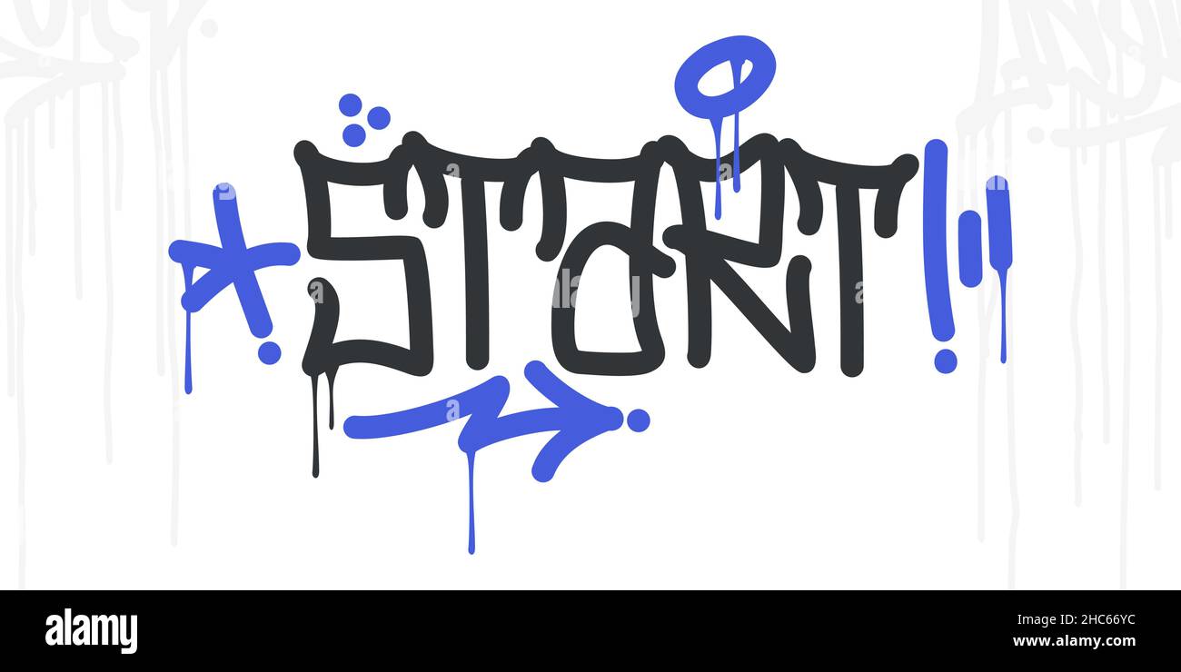 Abstrakt Hip Hop Hand Geschrieben Urban Street Art Graffiti Stil Wort ...
