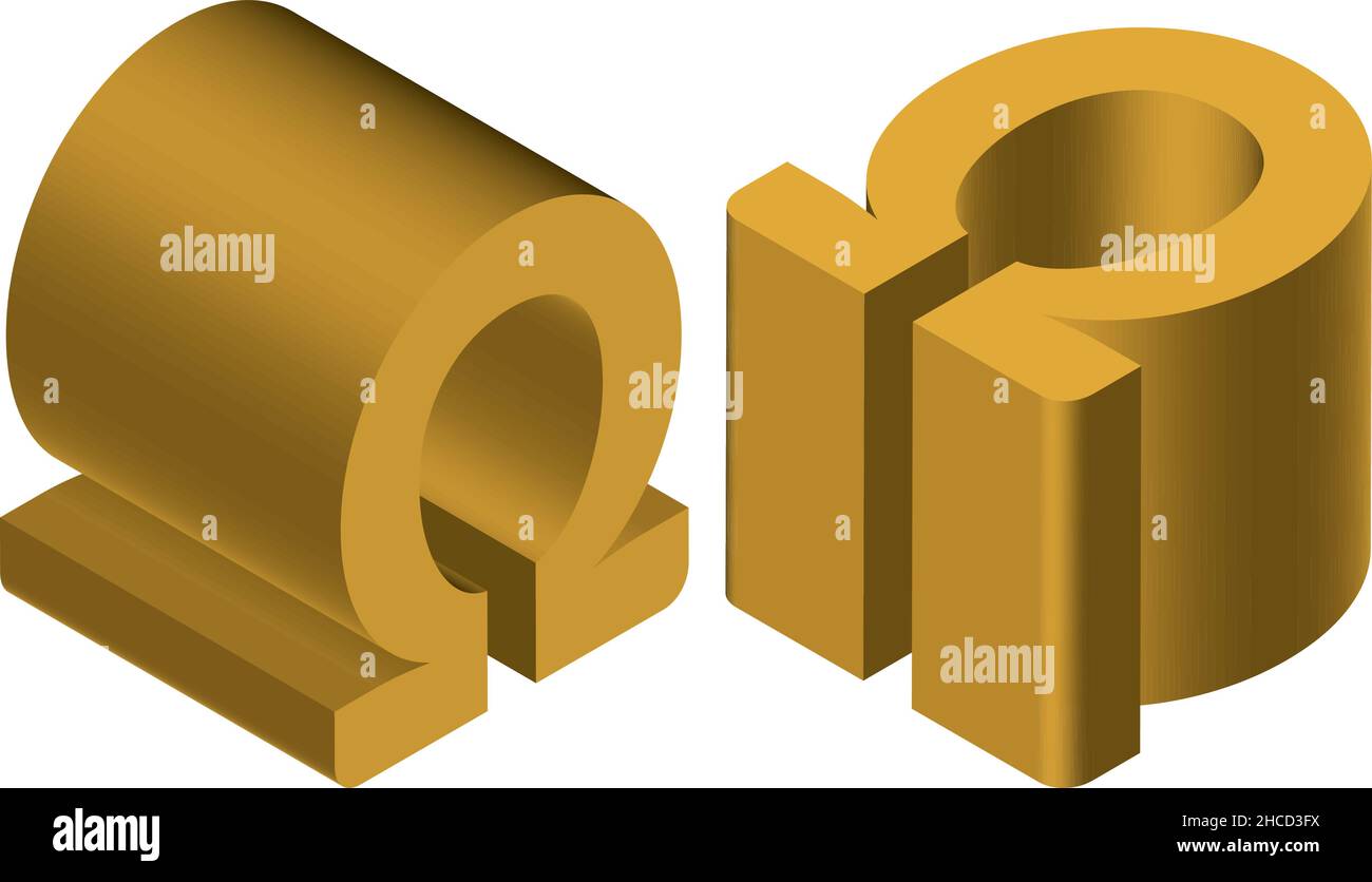 Isometrisches Omega-Symbol. Vorlage zum Erstellen von Logos, Emblemen ...