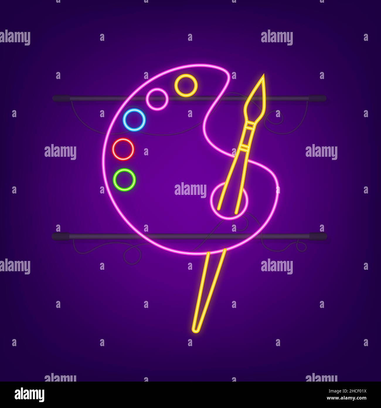 Kunstpalette mit sieben farben Stock-Vektorgrafiken kaufen - Alamy