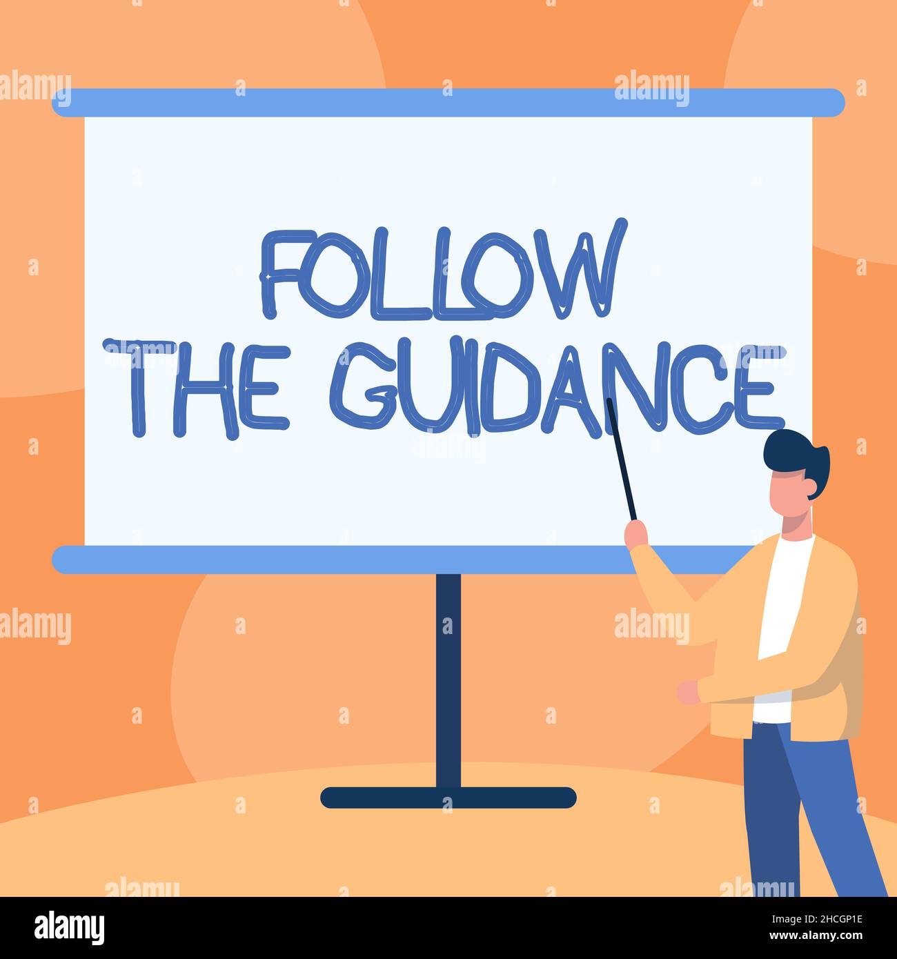 Schild mit Anzeige der Anweisungen befolgen. Business Showcase ...