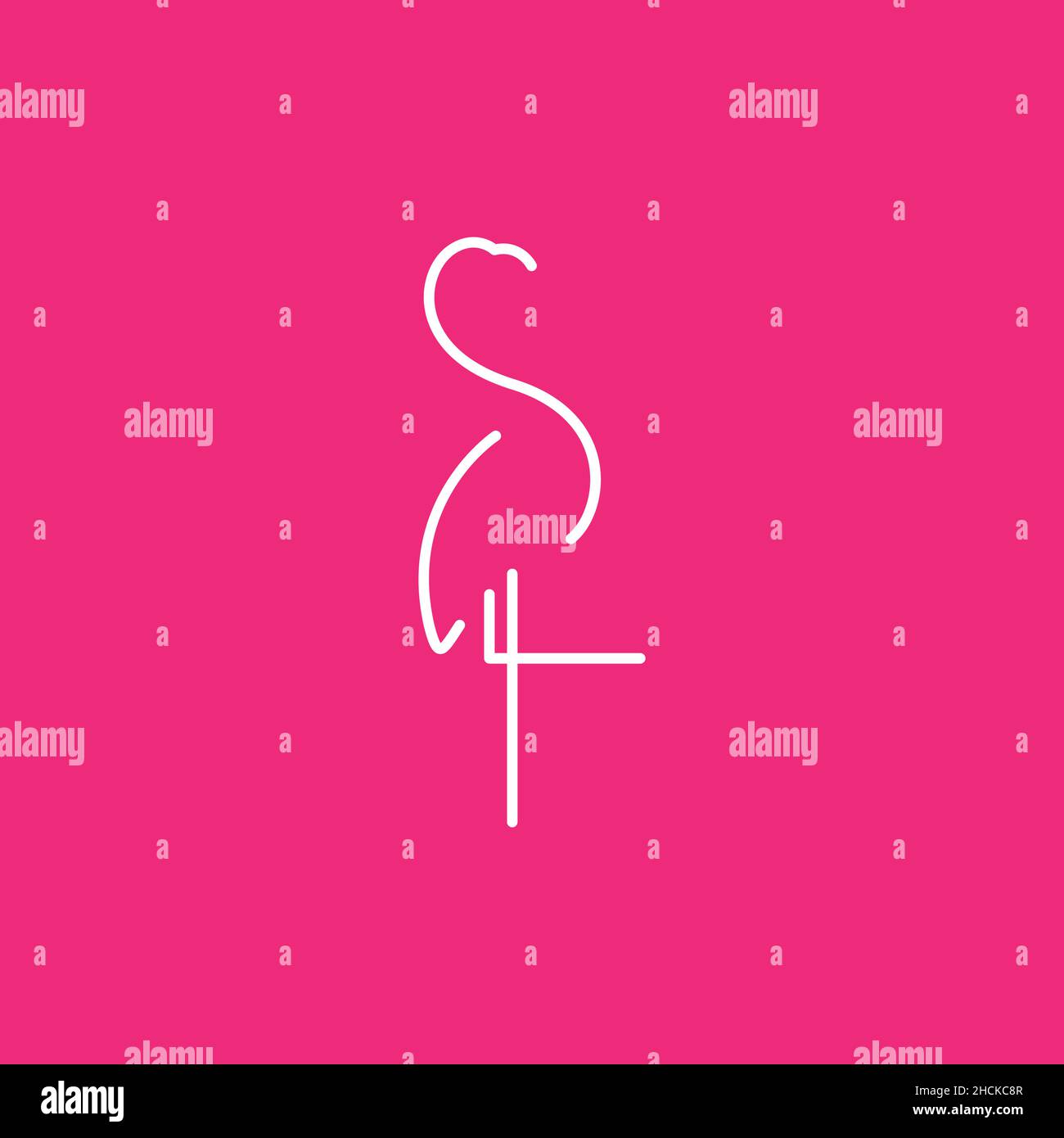 Rosa flamingo strichzeichnung Stock-Vektorgrafiken kaufen - Alamy