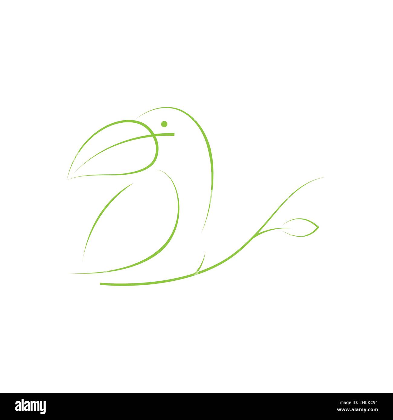 Vogel grün mit Schnabel Blatt Logo Design Vektor Grafik Symbol Symbol ...