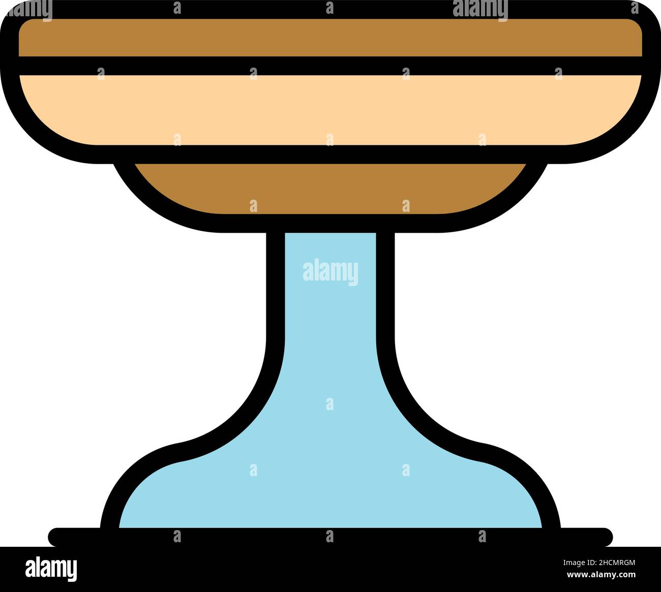 Symbol für runden Innentisch. Umriss Innenraum runden Tisch Vektor ...