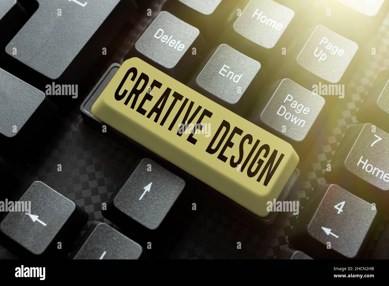 Konzeptionelle Bildunterschrift Kreatives Design. Wort für ein ...