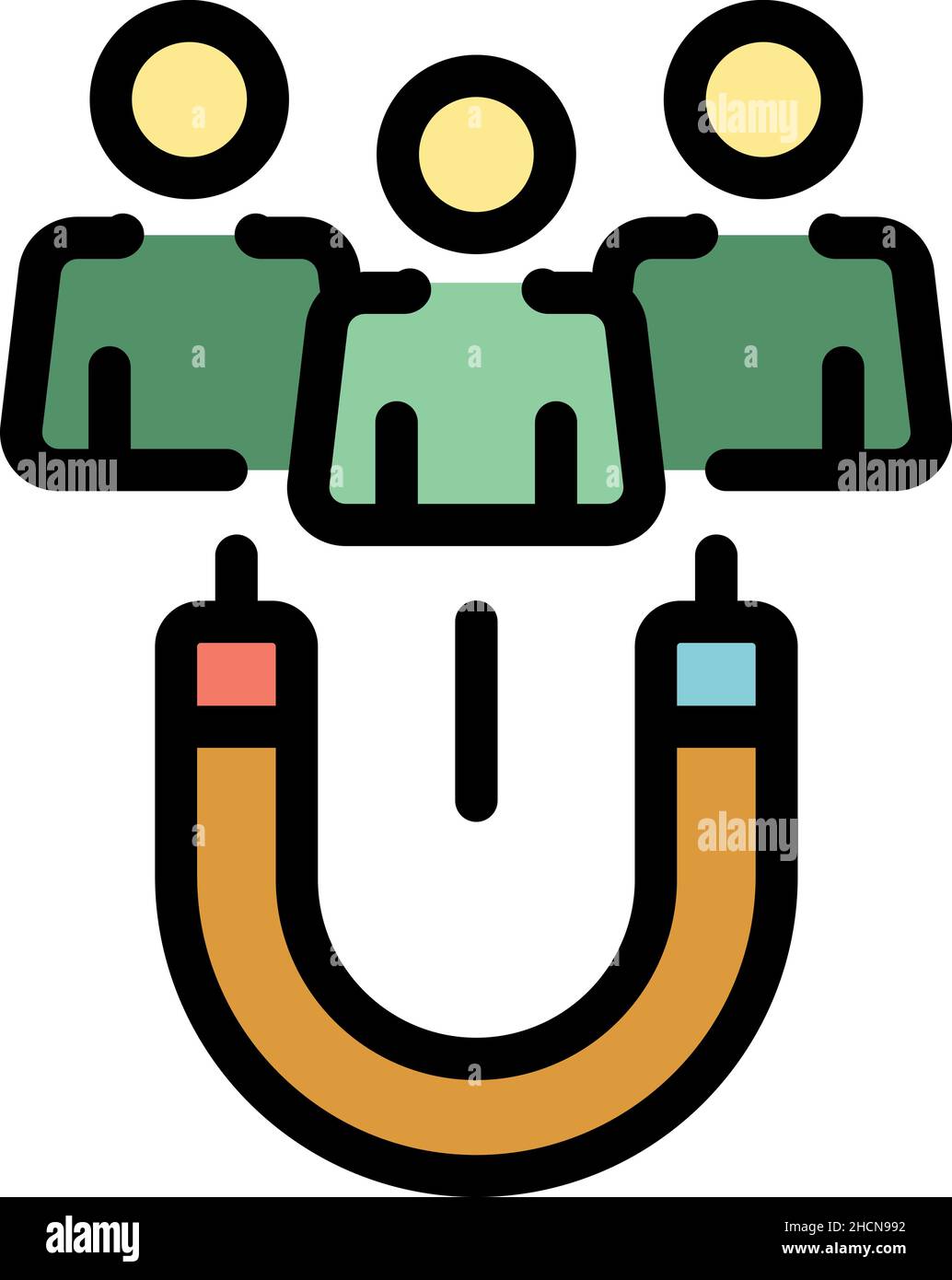 Symbol „Kandidaten gewinnen“. Kontur Kandidaten anziehen Vektorsymbol ...