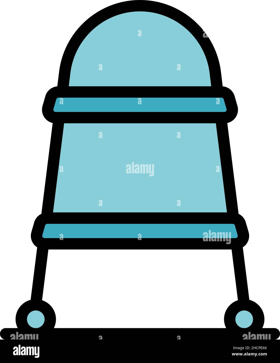 Symbol für Gehhilfe für Rehabilitation. Umriss Rehabilitation Walker ...