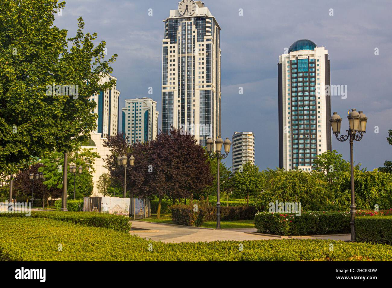 Skyscrapes der Stadt Grosny, Tschetschenien Russland Stockfotografie ...