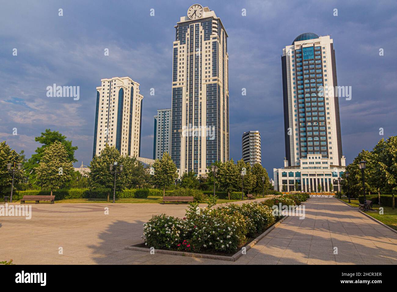 Skyscrapes der Stadt Grosny, Tschetschenien Russland Stockfotografie ...