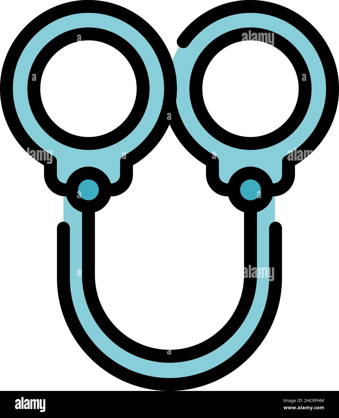 Symbol für die Handschellen der Polizei. Umriss Polizei Handschellen ...
