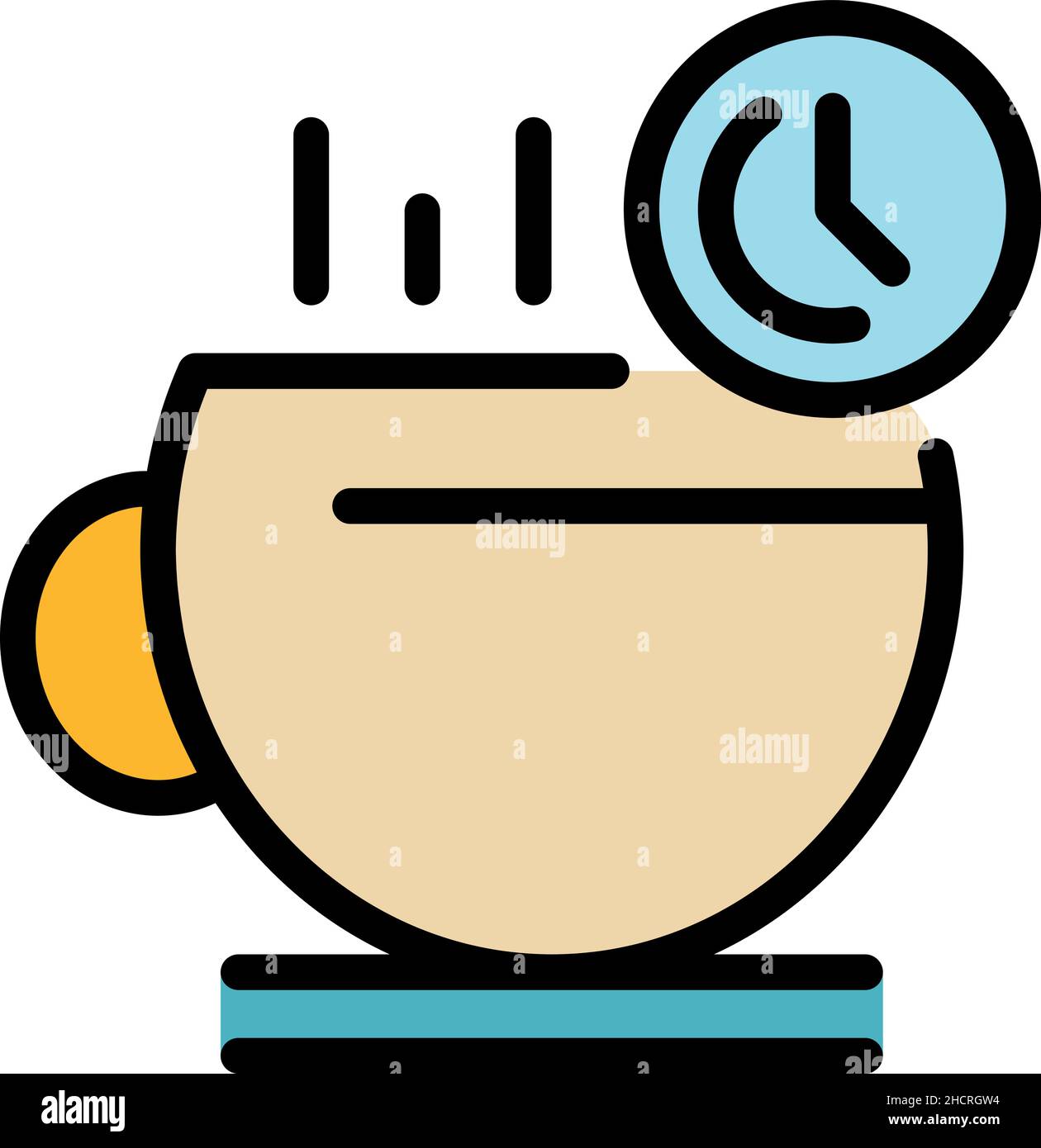 Kaffeepause-Symbol. Kontur Kaffee Pause Vektor Symbol Farbe flach ...