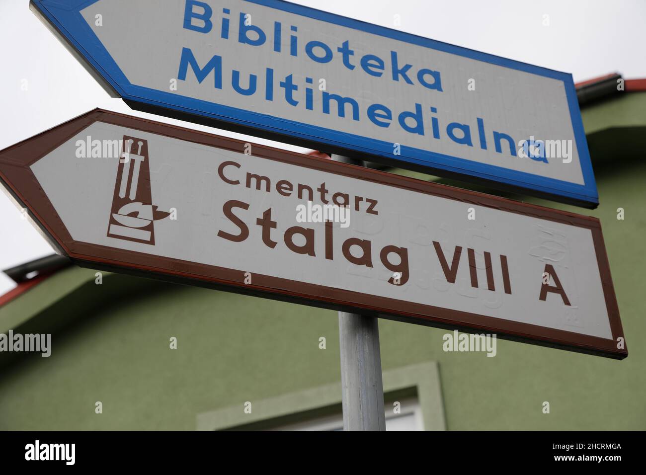 Im Bild Hinweisschild: STALAG VIIA, das Stammlager VIII A , kurz ...