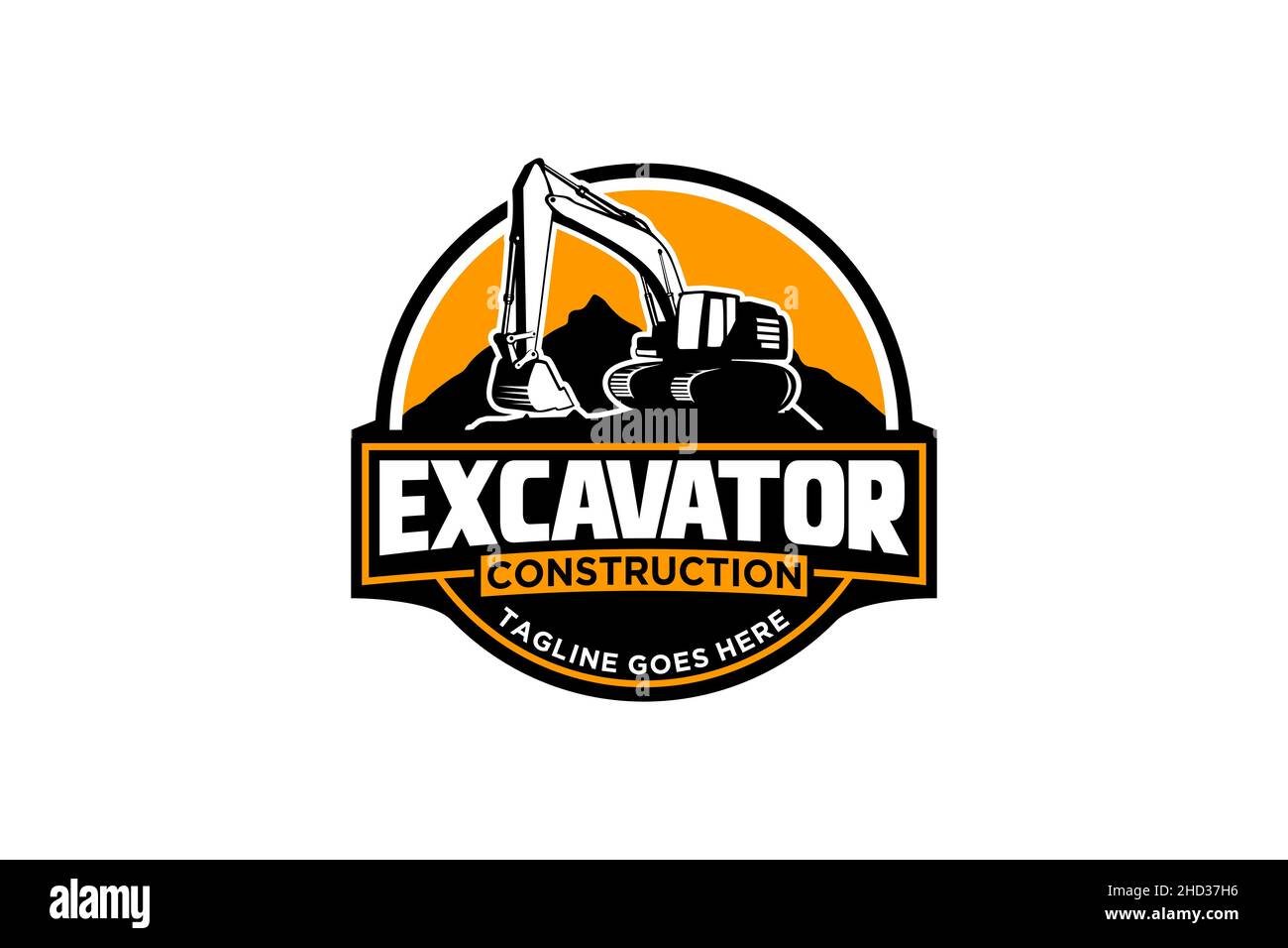 Vorlage für Bagger-Logo. Schwere Ausrüstung Logo Vektor für ...