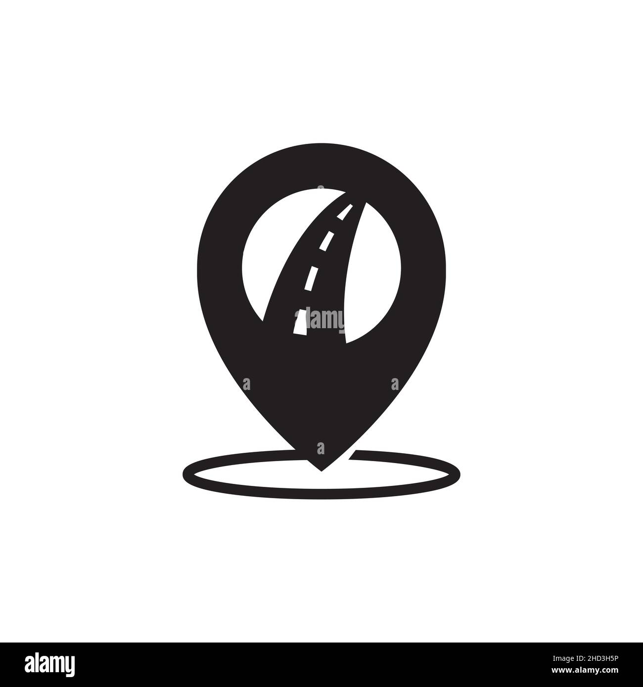 Weg Straße mit Pin-Karte Lage Logo Design Vektor Grafik Symbol Symbol ...