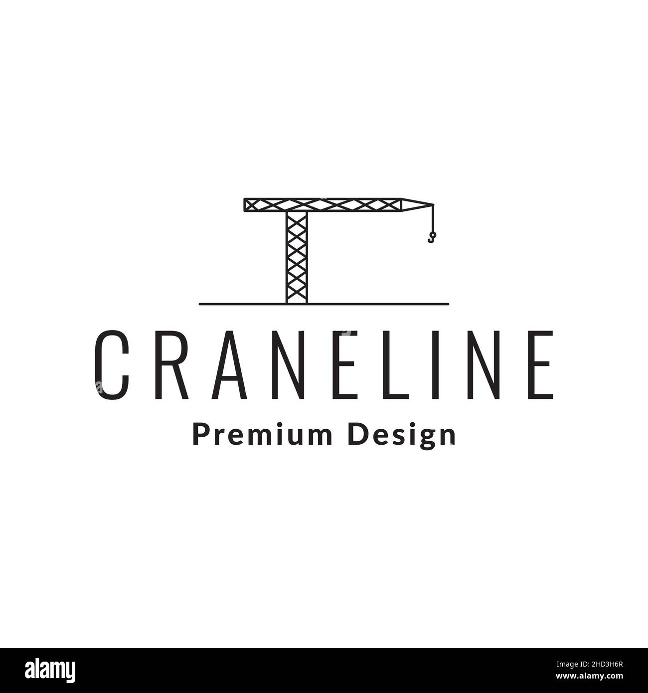 Linie Bau Kran Logo Design Vektor Grafik Symbol Symbol Zeichen ...